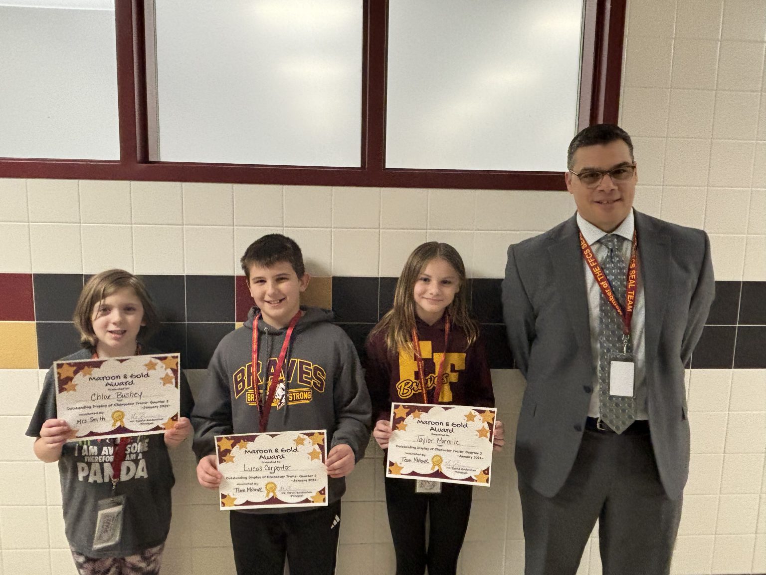 Character Education awards for Q2 - Fonda-Fultonville Central Schools