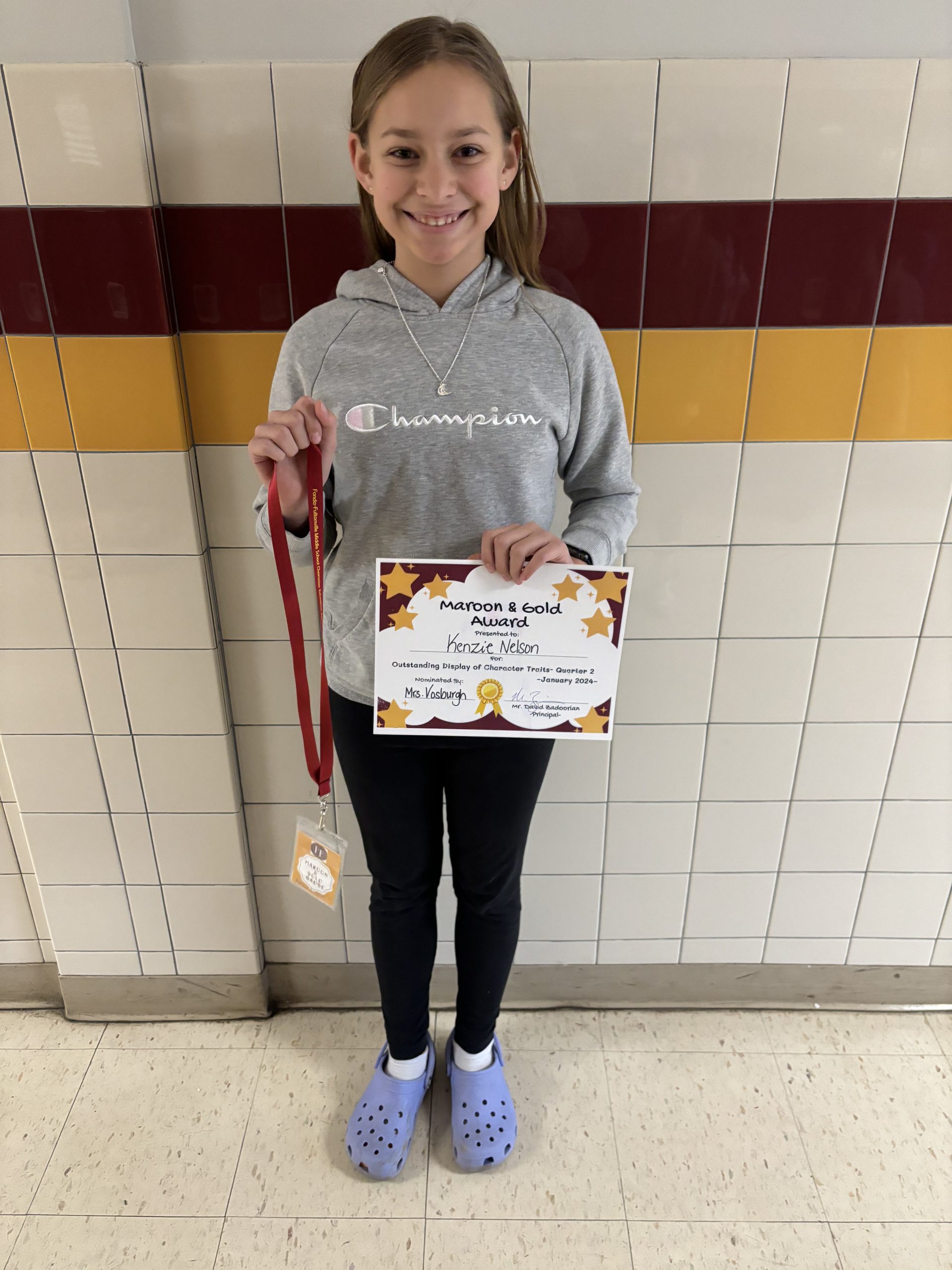 Character Education awards for Q2 - Fonda-Fultonville Central Schools